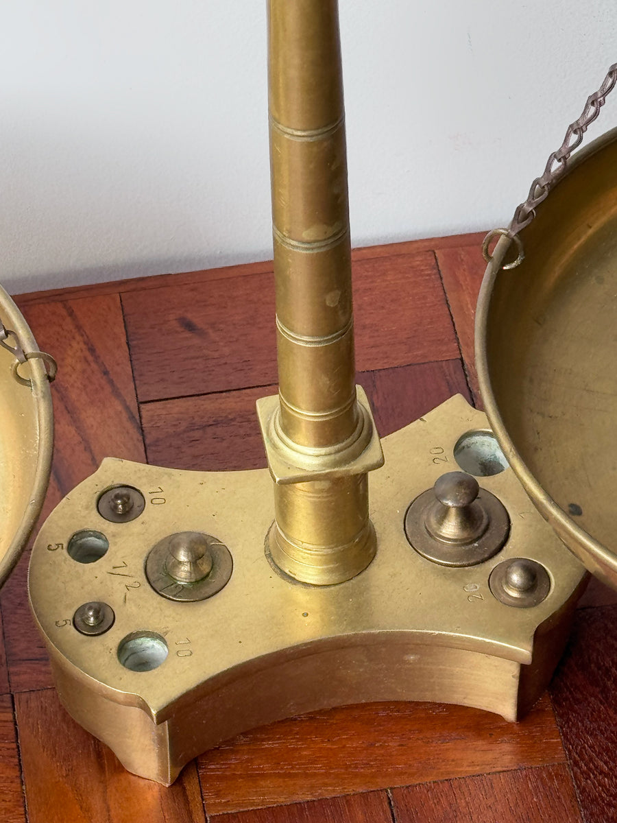 Antique Brass Scale and Weights – The Bohemian Find